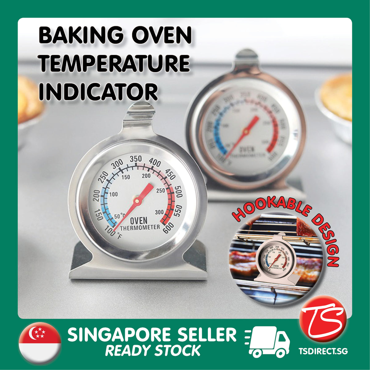 Stainless Steel Oven Baking Temperature Indication Thermometer | 50-30 ...
